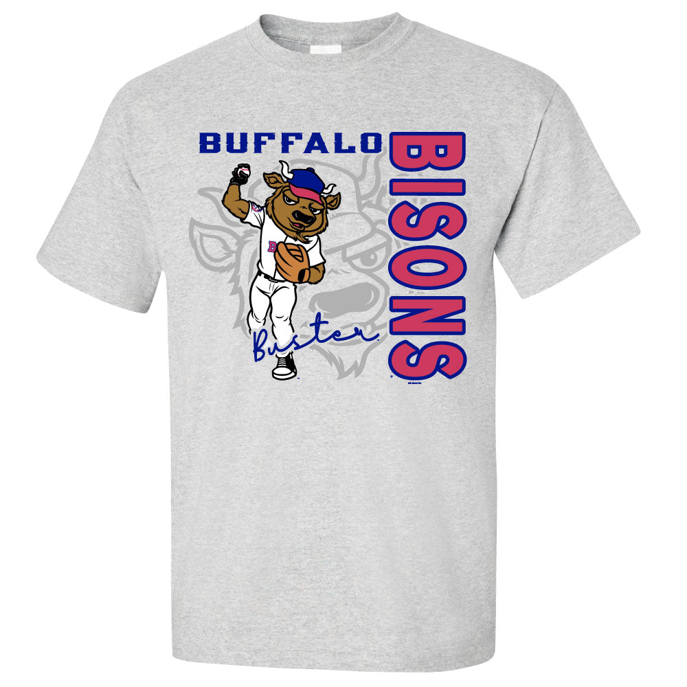 Buffalo Bisons Grey Buster Drip Tee Adult – Buffalo Bisons Official Store