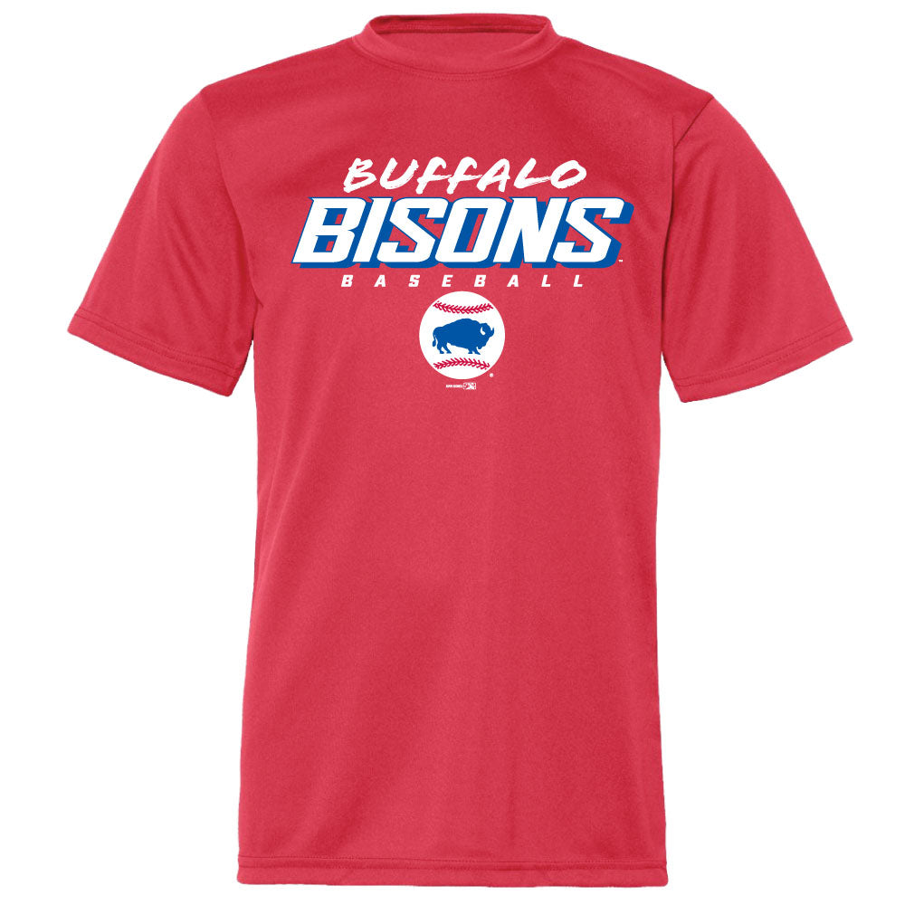 Buffalo Bisons Youth Red Performance Tee – Buffalo Bisons Official Store